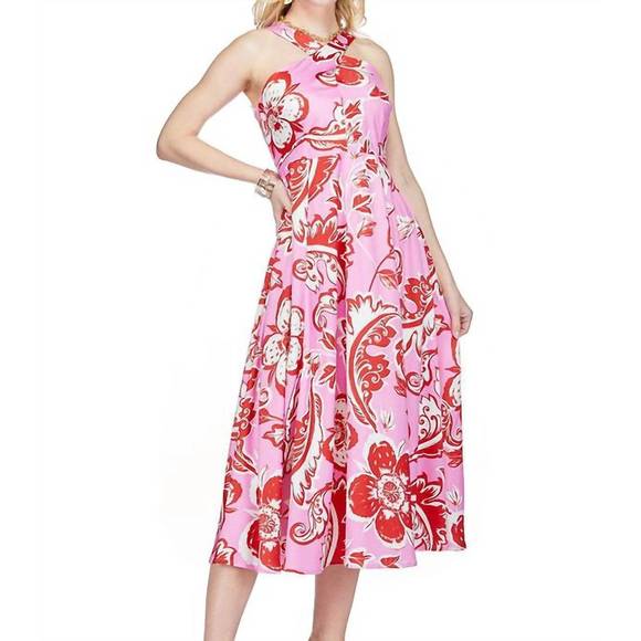 Jade | Dresses | New Jade Criss Cross Aline Midi Dress In Pink Floral ...